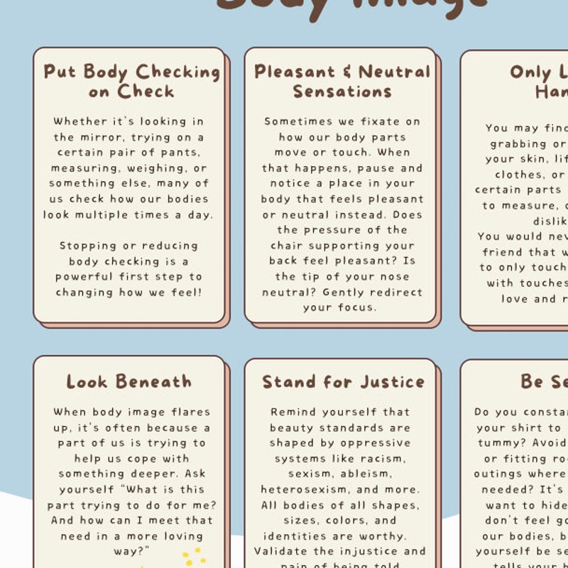 Body Image Worksheet - Etsy