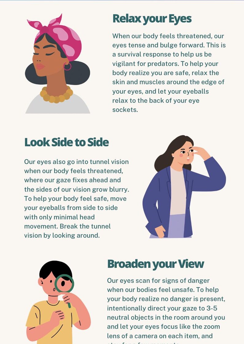 Somatic Coping Skills: Eye Grounding - Etsy