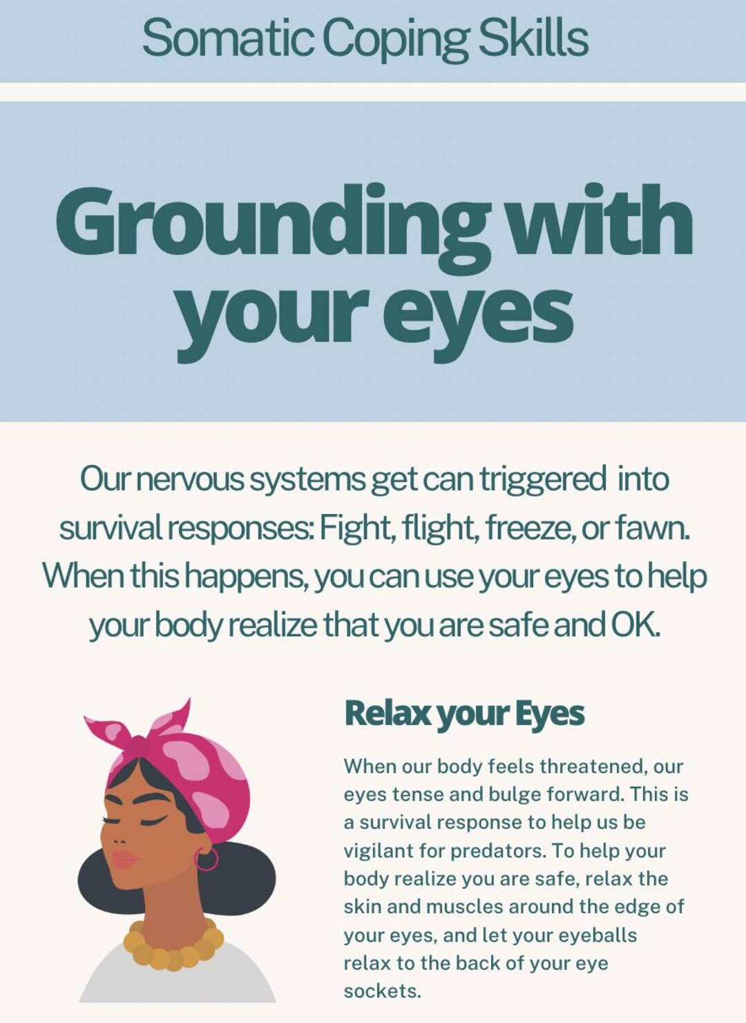 Somatic Coping Skills: Eye Grounding - Etsy