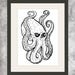 Yokai Octopus Ink Sketch Art Print Japanese Ink Illustration Octopus ...