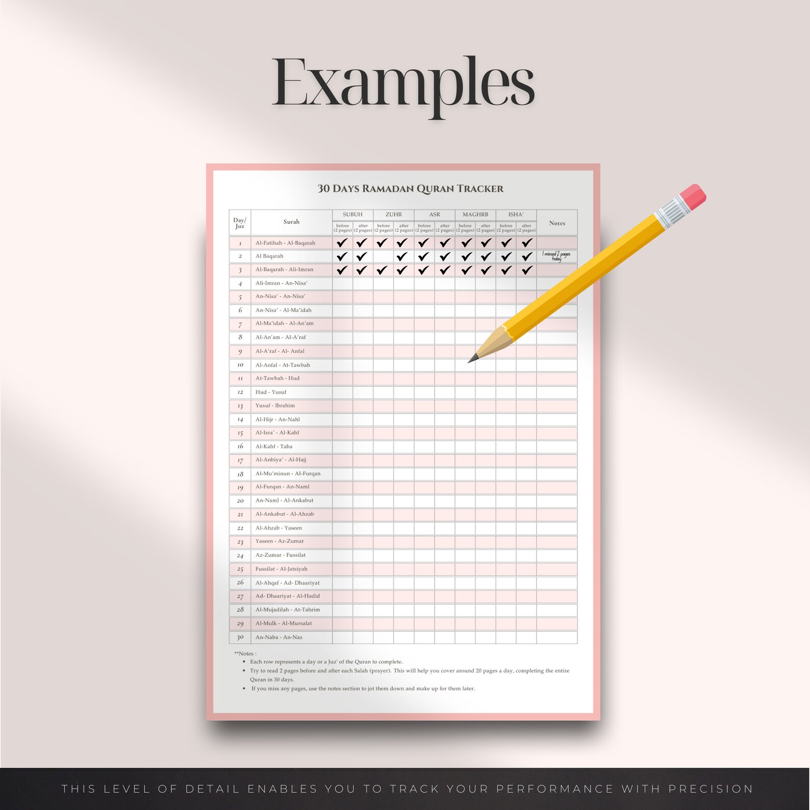 2024 Ramadan Quran Khatam Tracker A4 US Letter Sized Recitation Tracker ...