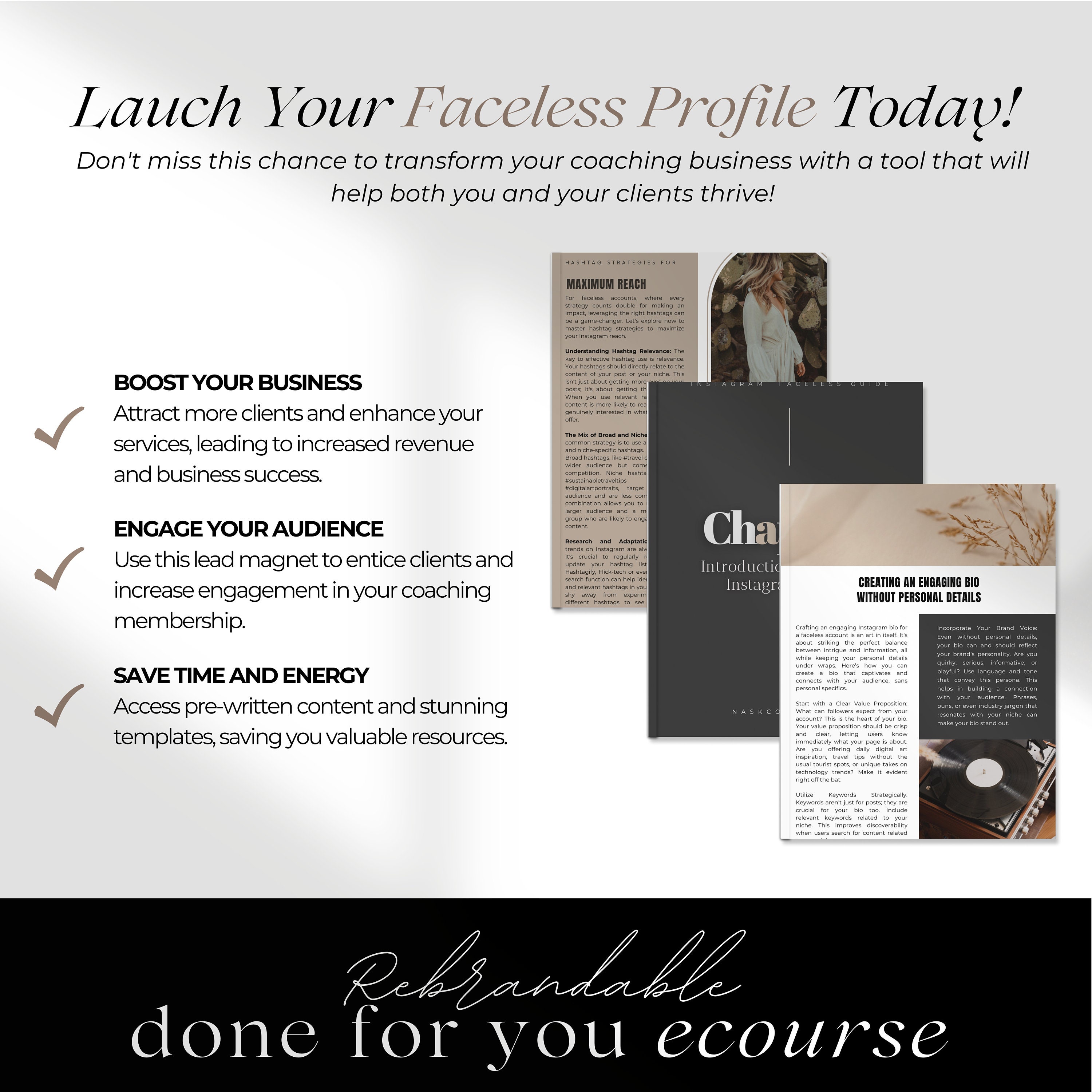 2024 the Faceless Instagram Profile Guide PLR MRR Resell Right Ebook ...