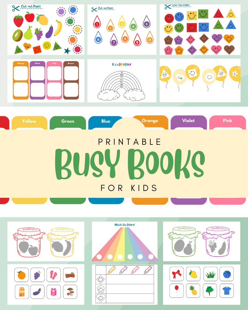 Printable Busy Book for Toddler Quiet Book for Kids Learning Binder ...