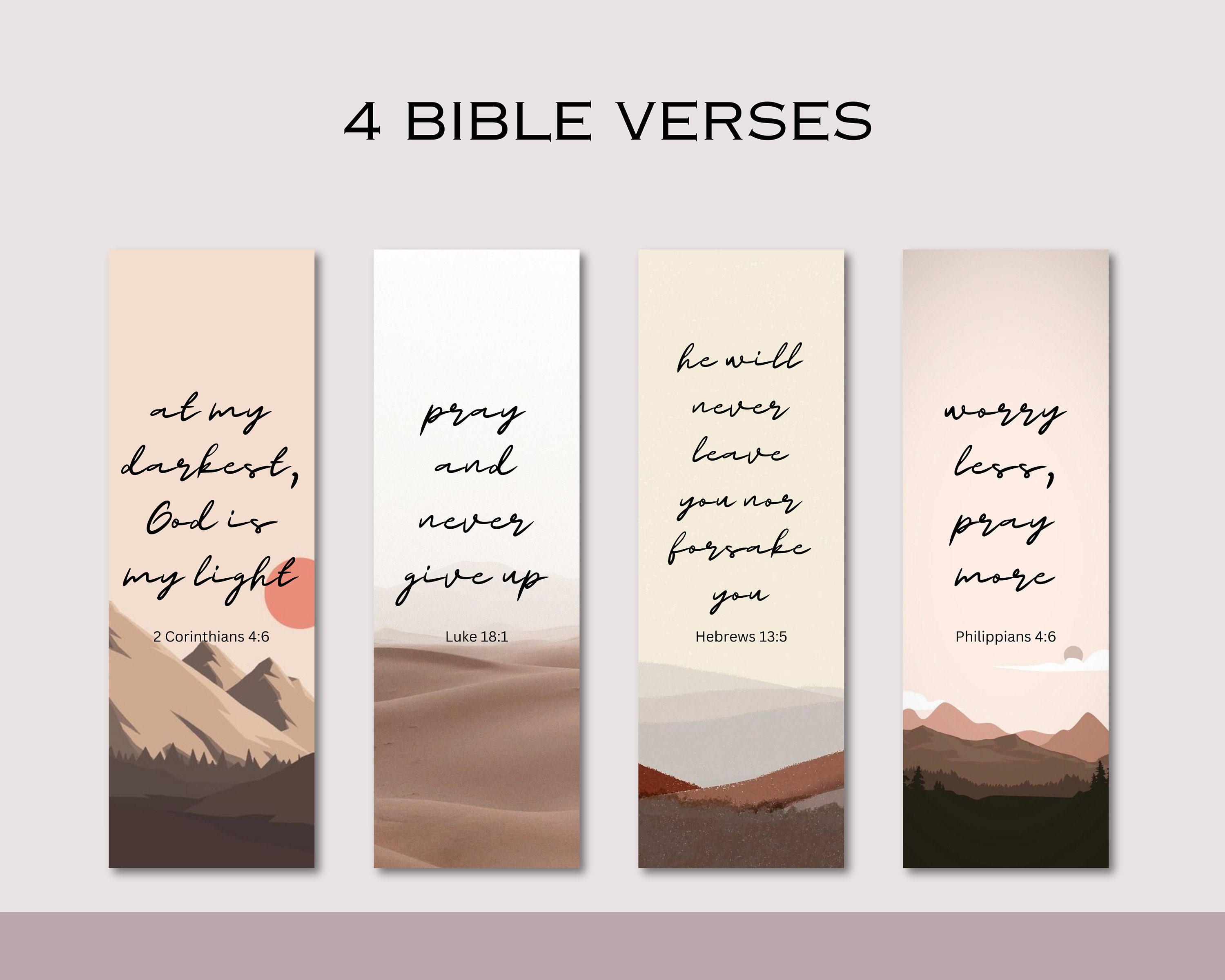 Printable Bookmark Bible Verse Bookmark Set of Bible Verse Bookmark for ...