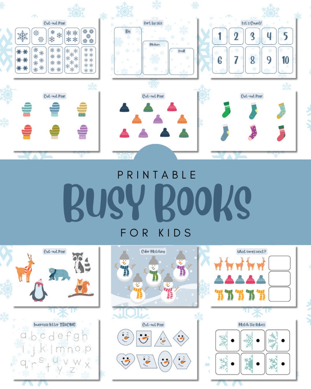 Printable Busy Book for Toddler Quiet Book for Kids Learning Binder ...