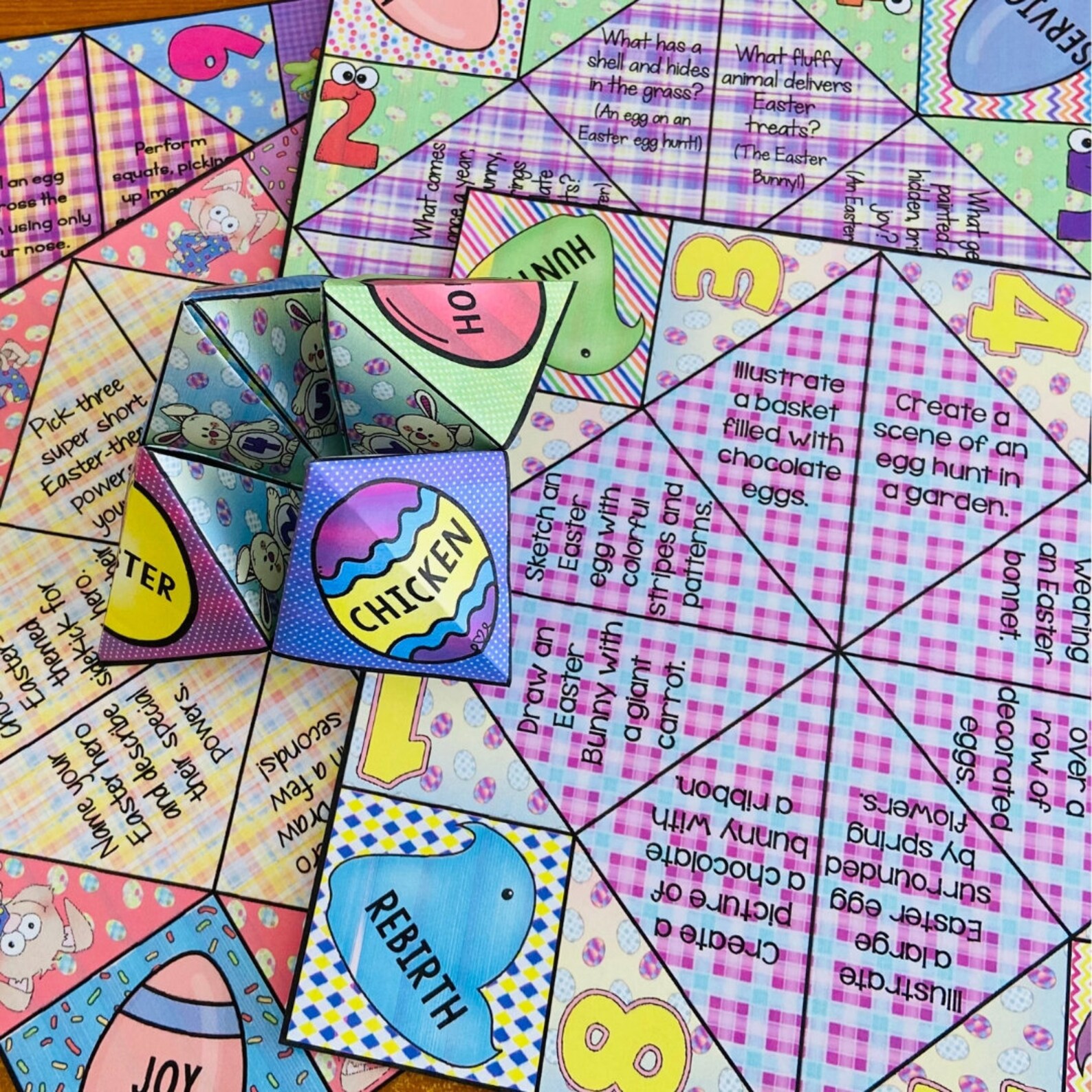Easter Cootie Catchers Print and Play, Chatterboxes, Fortune Tellers ...