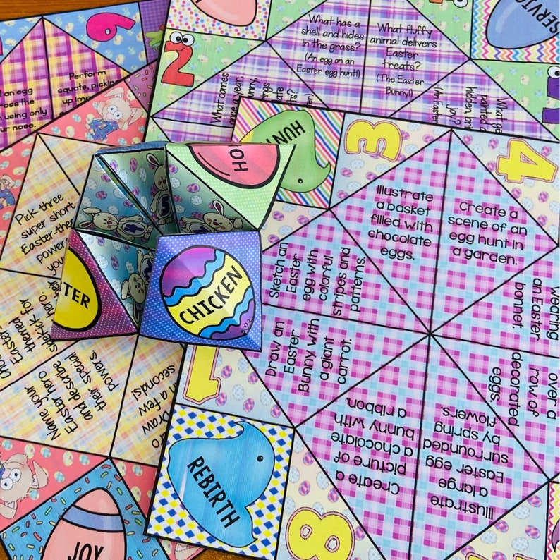 Easter Cootie Catchers Print and Play, Chatterboxes, Fortune Tellers ...