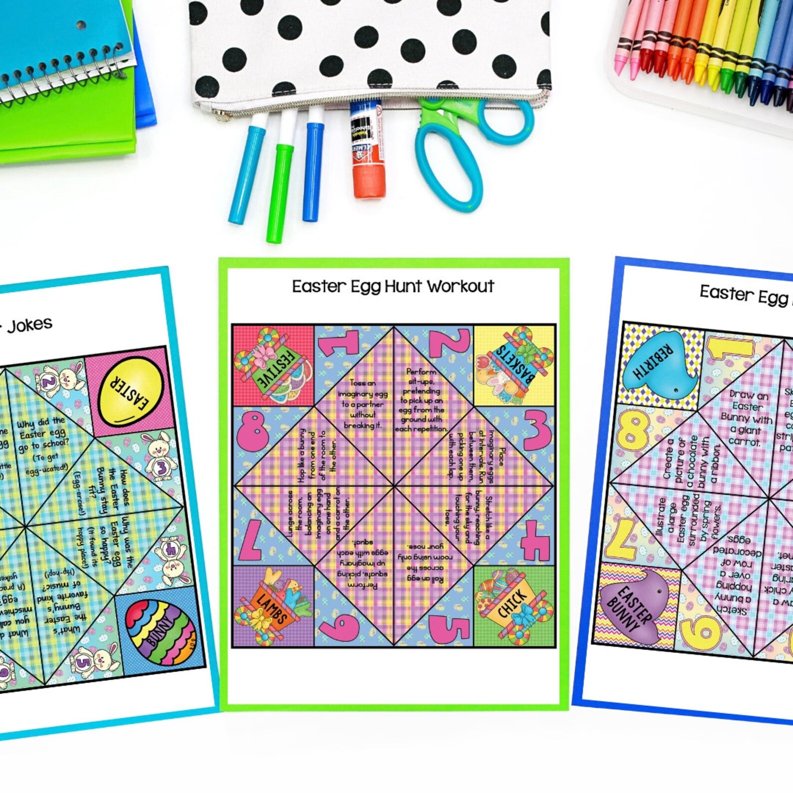 Easter Cootie Catchers Print and Play, Chatterboxes, Fortune Tellers ...