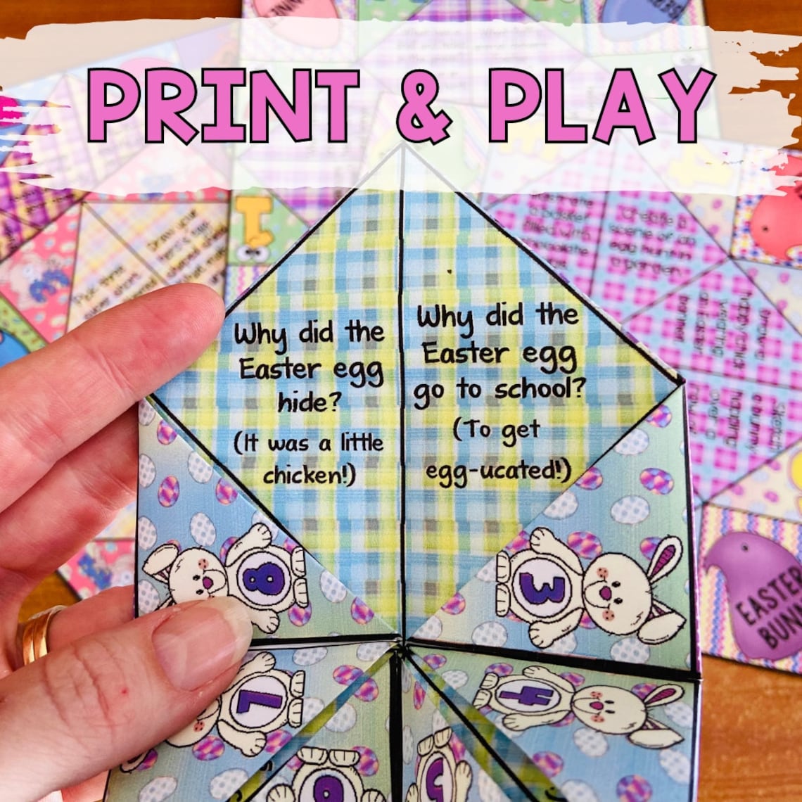 Easter Cootie Catchers Print and Play, Chatterboxes, Fortune Tellers ...