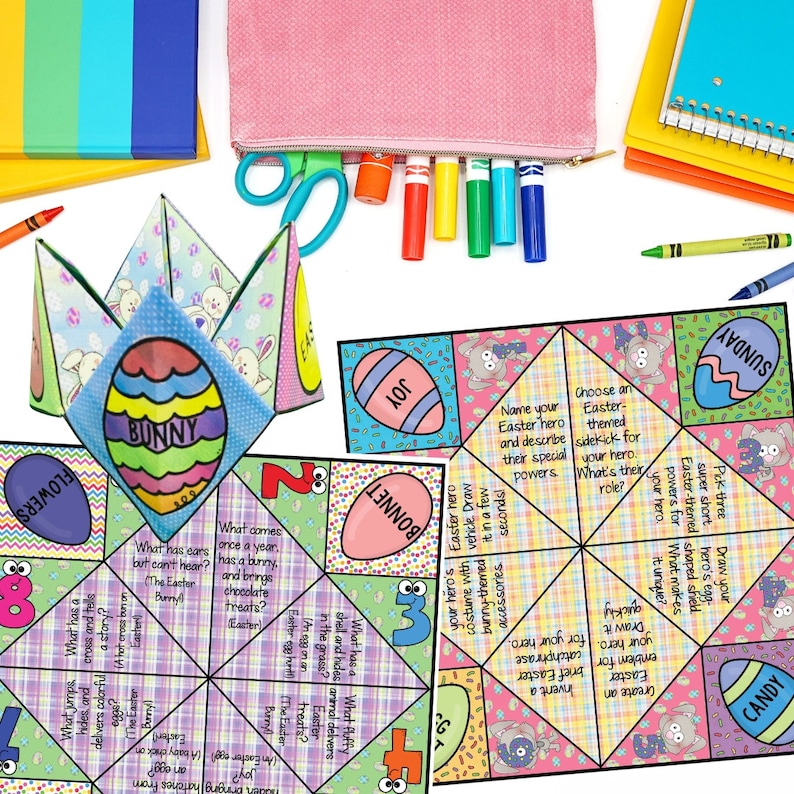 Easter Cootie Catchers Print and Play, Chatterboxes, Fortune Tellers ...