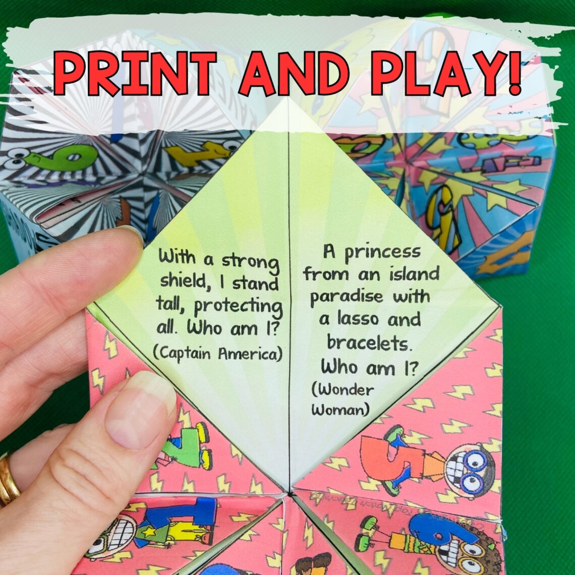 Superhero Cootie Catcher Print and Play Pack - Chatterboxes - Fortune ...