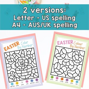 Easter Color by Number for Kids, Easter Printable, Easter Coloring ...