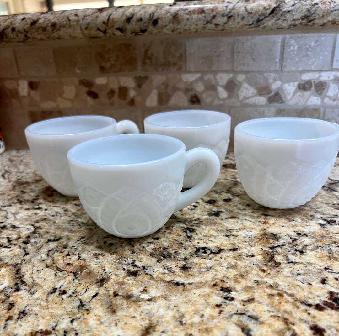 Mckee Glass Milk Glass Set of Four Punch Cups Vintage Midcentury - Etsy