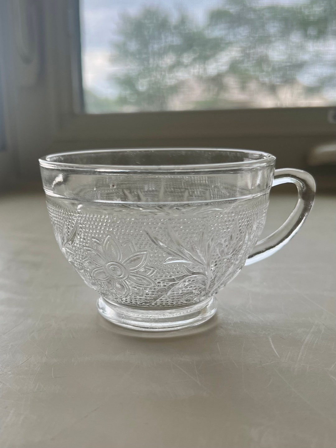 Anchor Hocking Vintage Sandwich Glass Pattern Punch or Tea Cup - Etsy