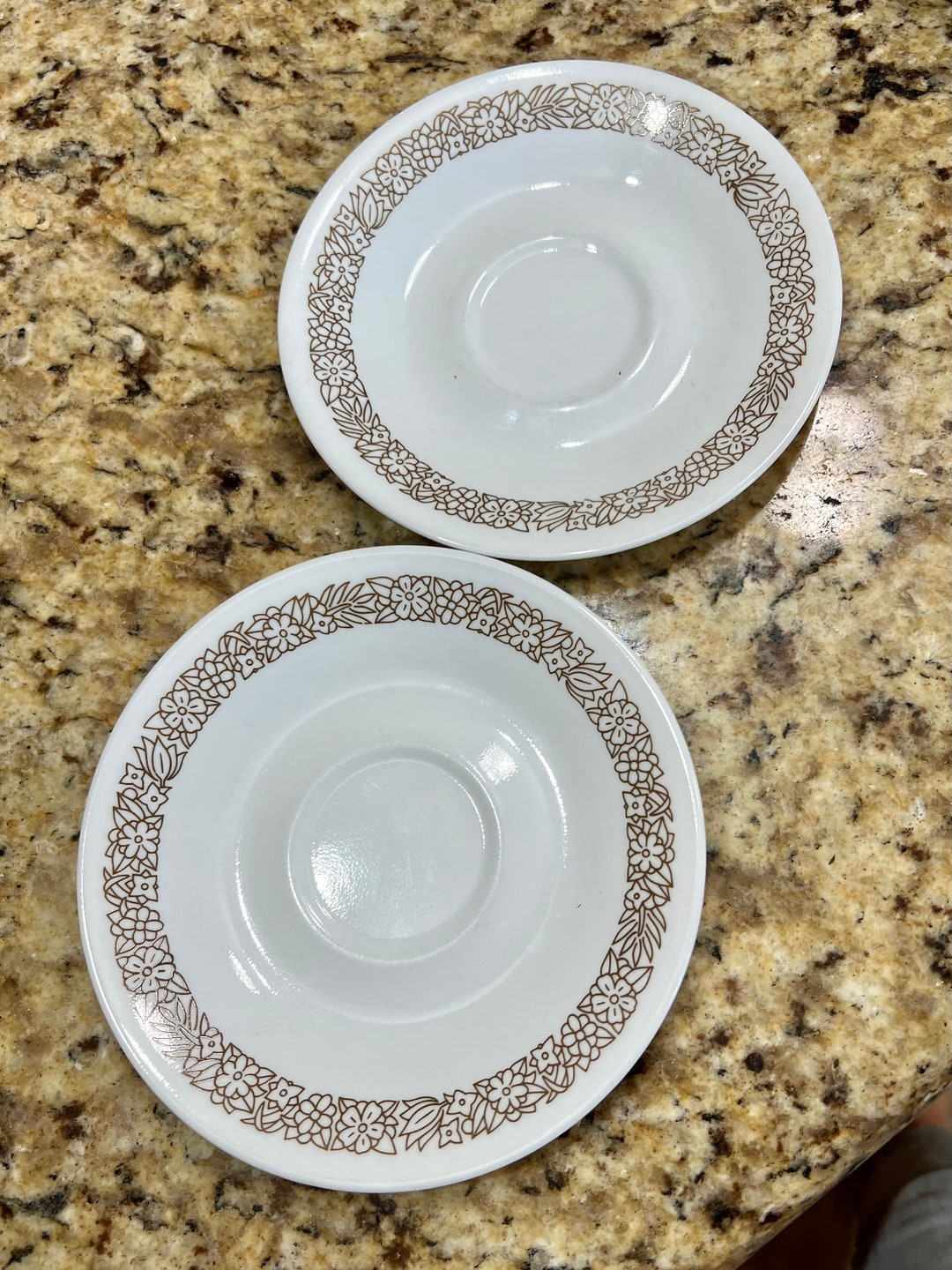 Corelle Set of Two Saucers Brown Woodland Pattern - Etsy