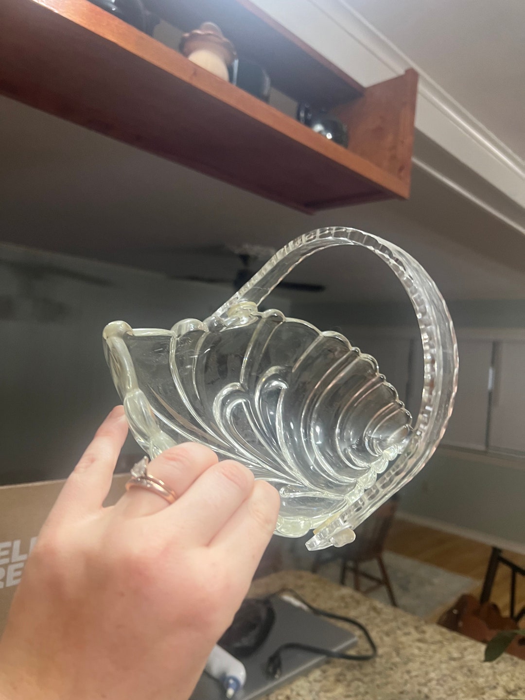 Crystal Glass Shell Shaped Bowl With Handle - Etsy