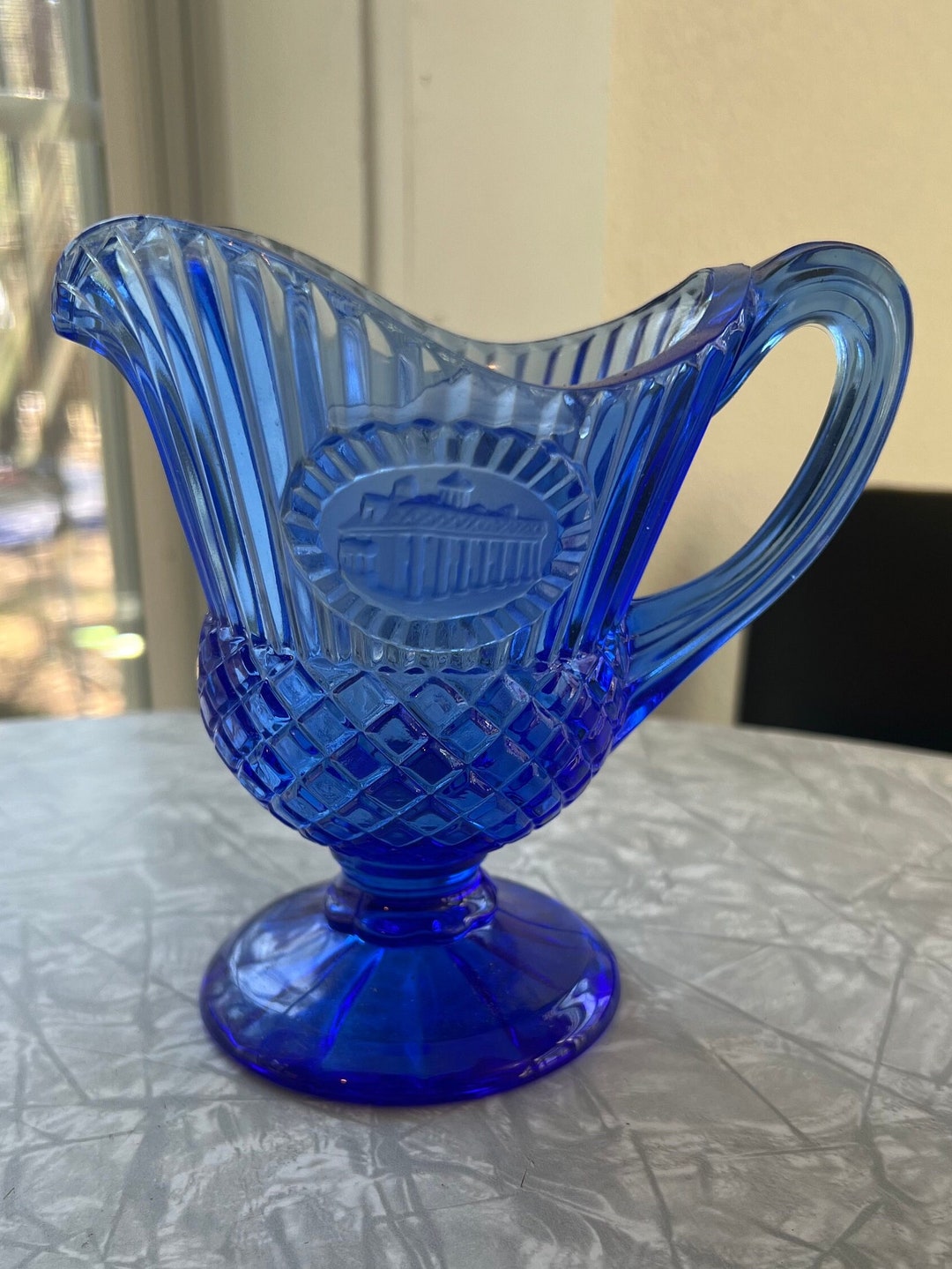 Avon Fostoria Cobalt Blue Mt. Vernon Glass Creamer - Etsy