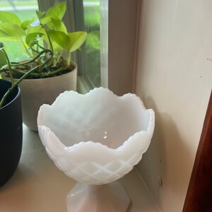 White Milk Glass Compote Dish Napco Glass - Etsy