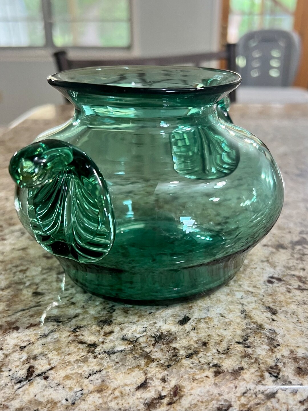 Vintage Mid Century Sea Foam Green Hand Blown Art Glass Vase With ...