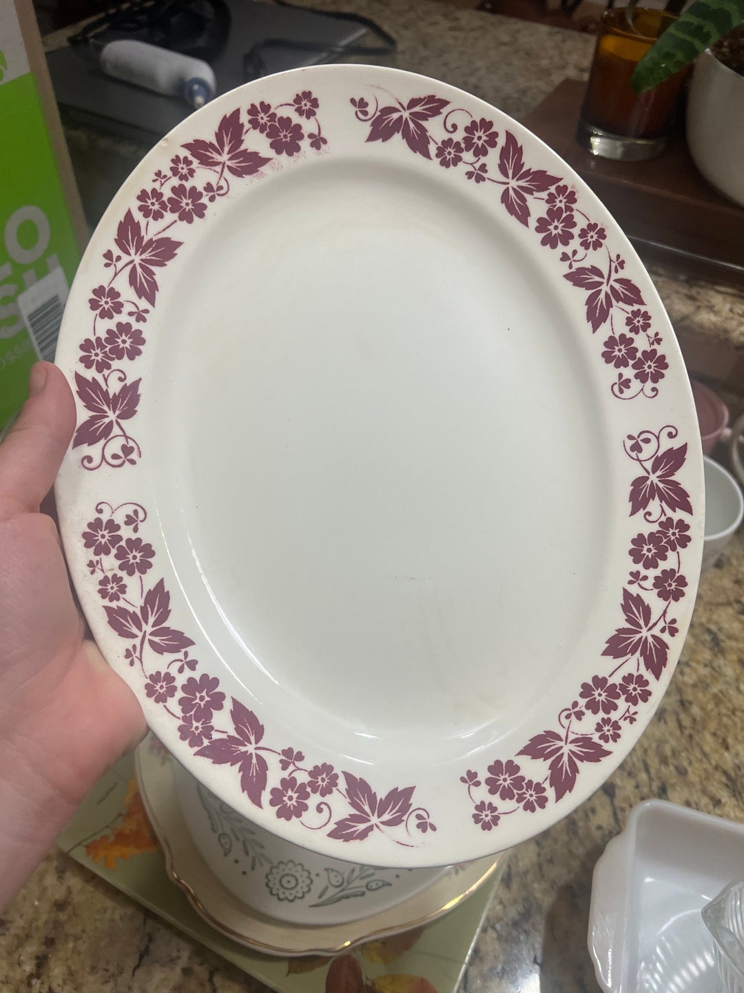 Homer Laughlin 1950s Red Flower Pattern 11x 9 Serving Platter - Etsy