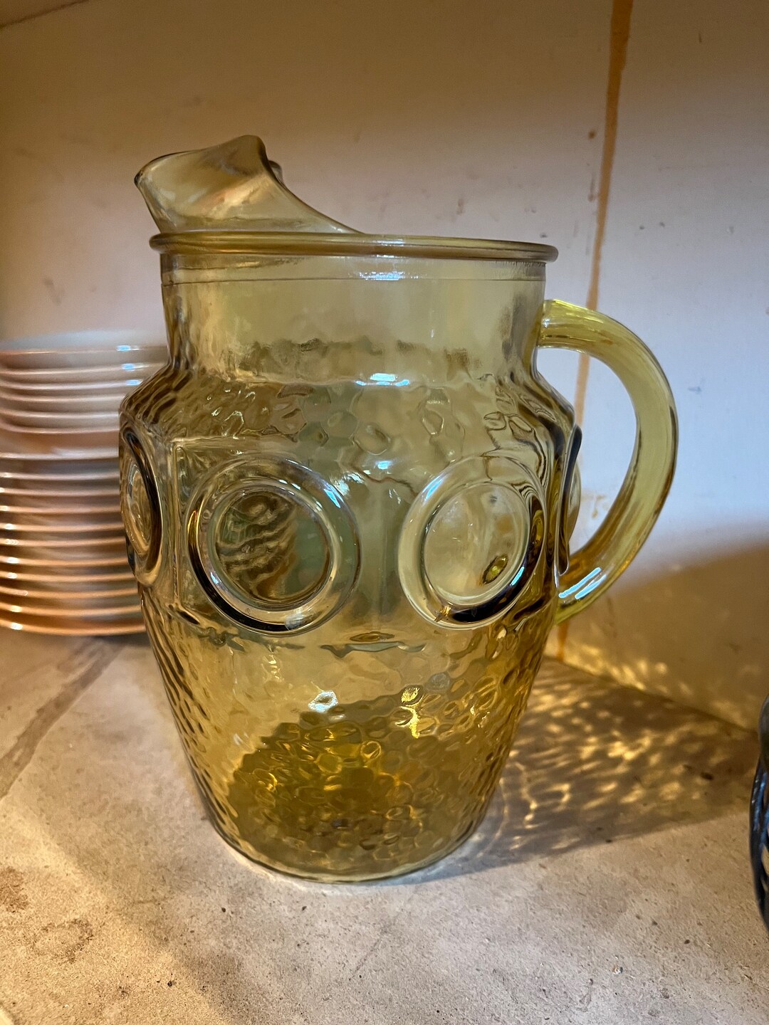 Amber Glass Anchor Hocking Heritage Hill Pitcher - Etsy