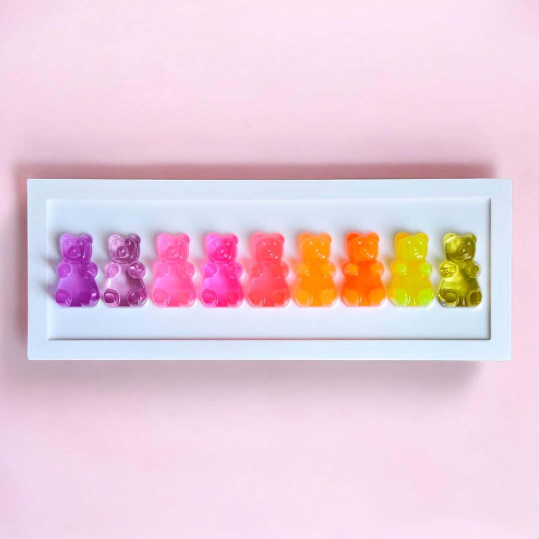 Gradient Gummy Bear Resin | Colorful Wall Decor | Kawaii Gift | Pastel ...