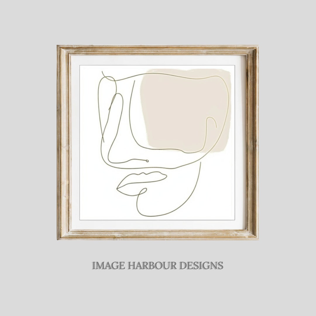 Abstract Portrait Art Digital Prints | Minimalist Wall Art | Living ...