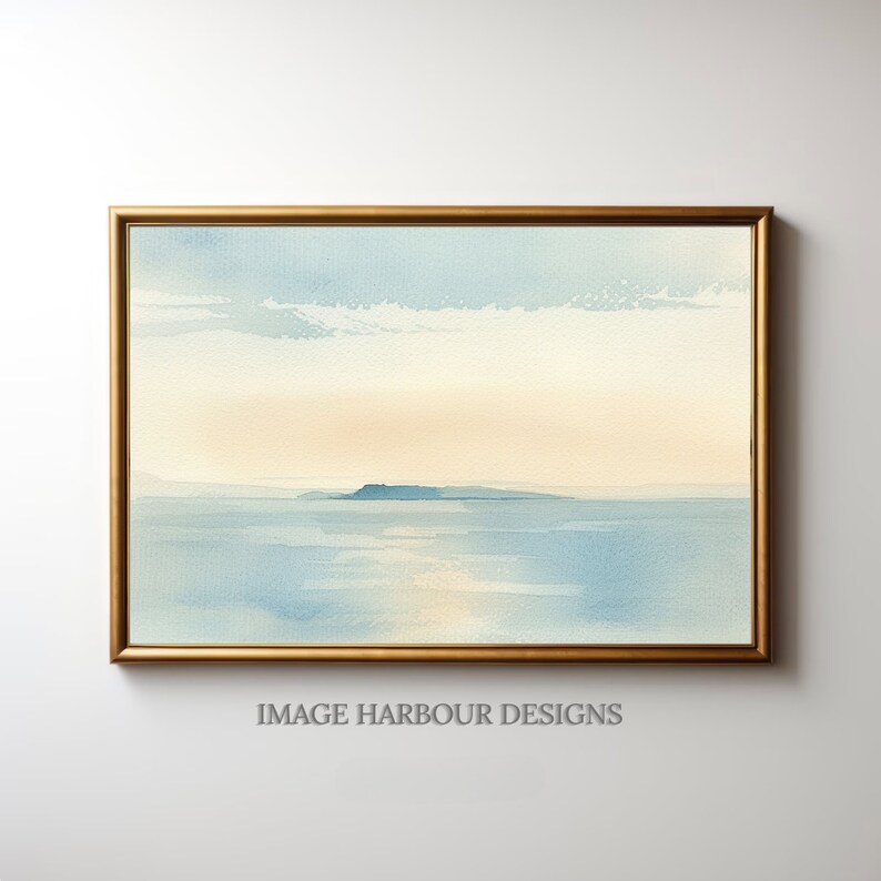 Abstract Ocean View Art Digital Prints Minimalist Wall Art Set Living ...