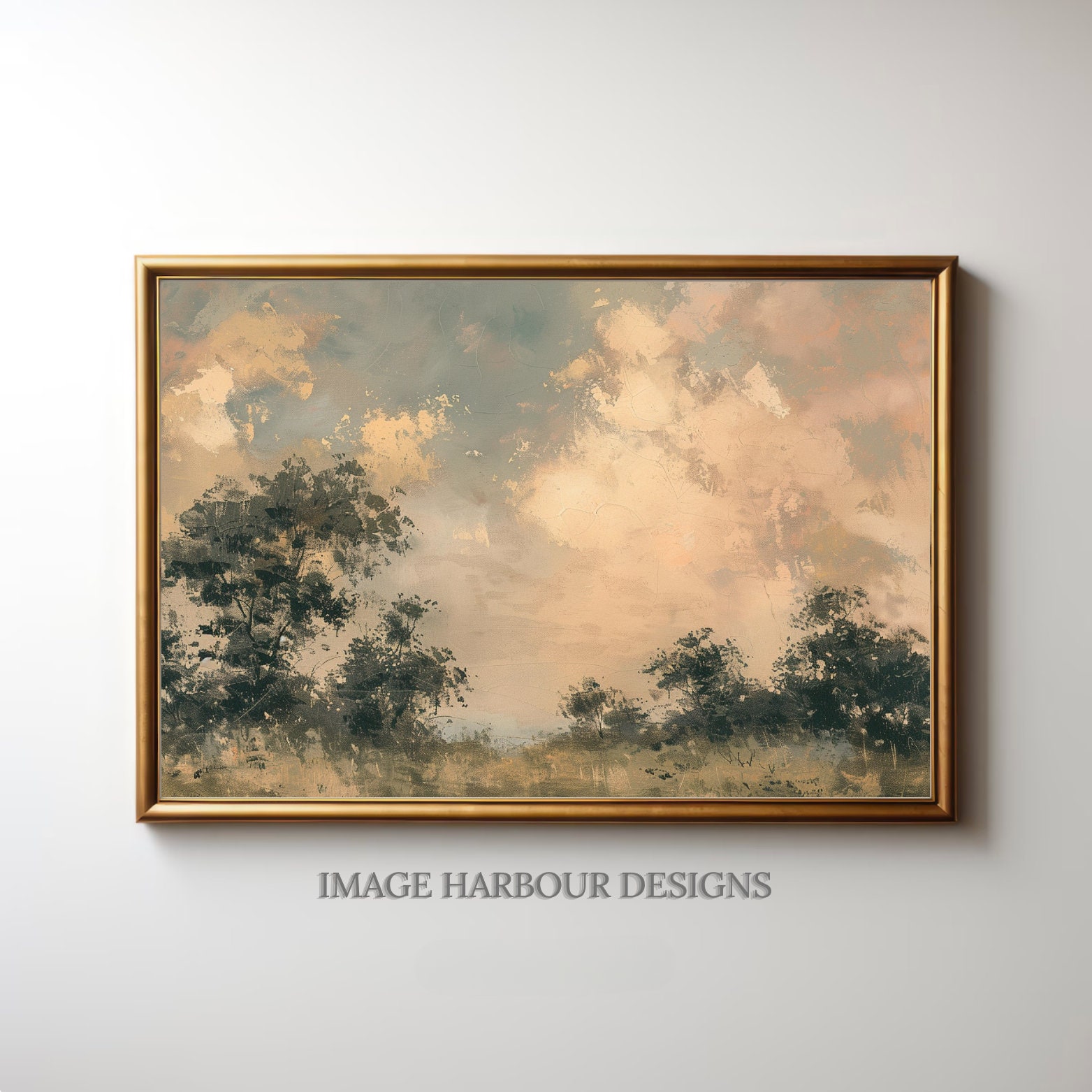 Oil Painting Landscape Art Digital Prints| Minimalist Wall Art Set ...