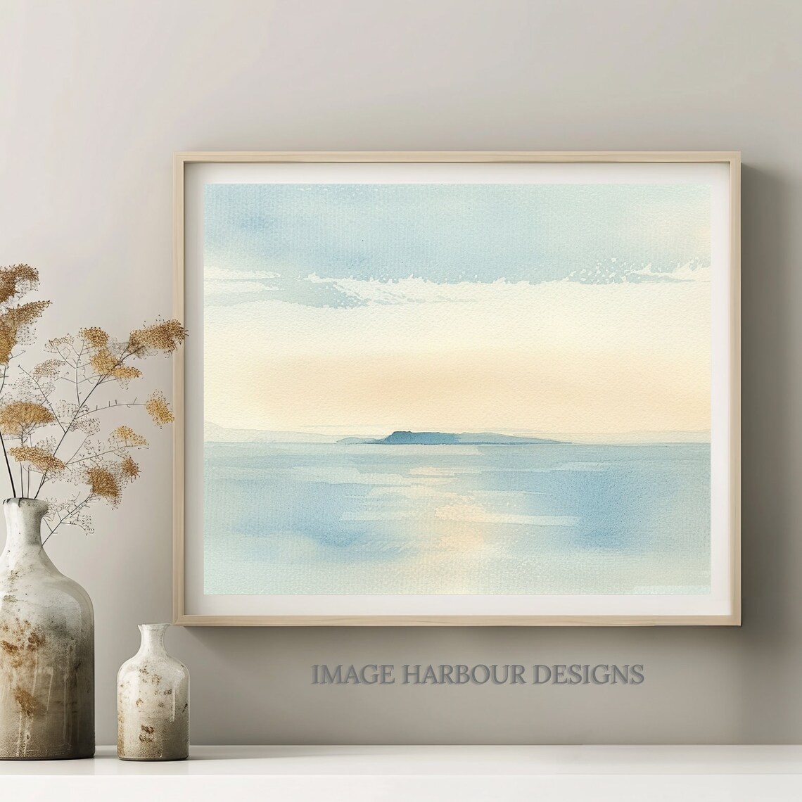 Abstract Ocean View Art Digital Prints| Minimalist Wall Art Set ...