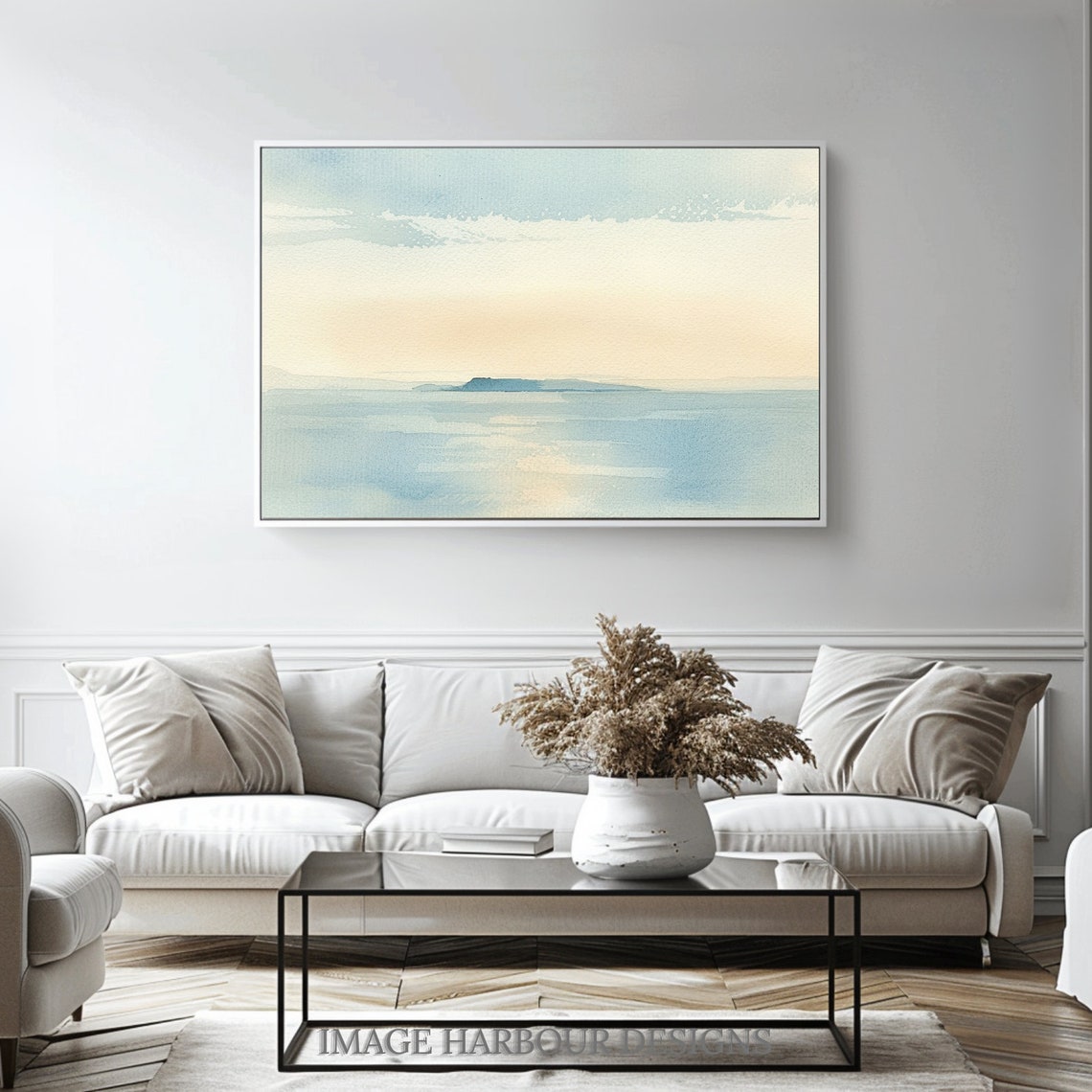 Abstract Ocean View Art Digital Prints| Minimalist Wall Art Set ...