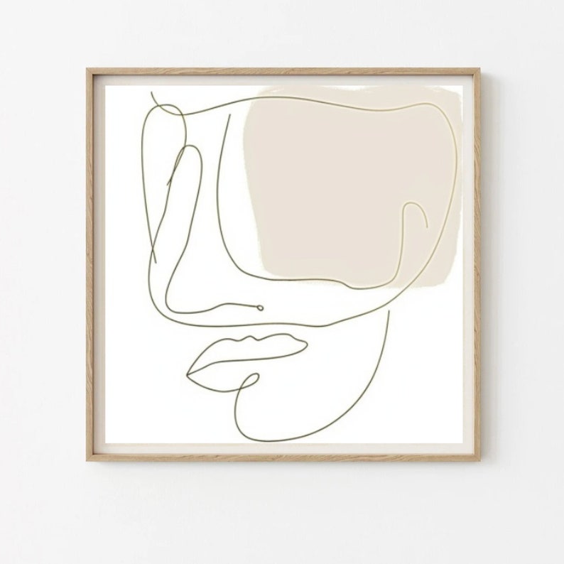 Abstract Portrait Art Digital Prints | Minimalist Wall Art | Living ...