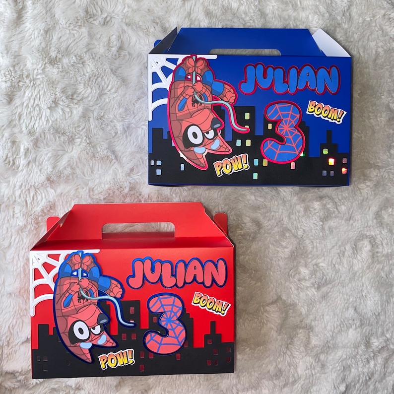 Bluey Spider-man Gable Boxes - Etsy