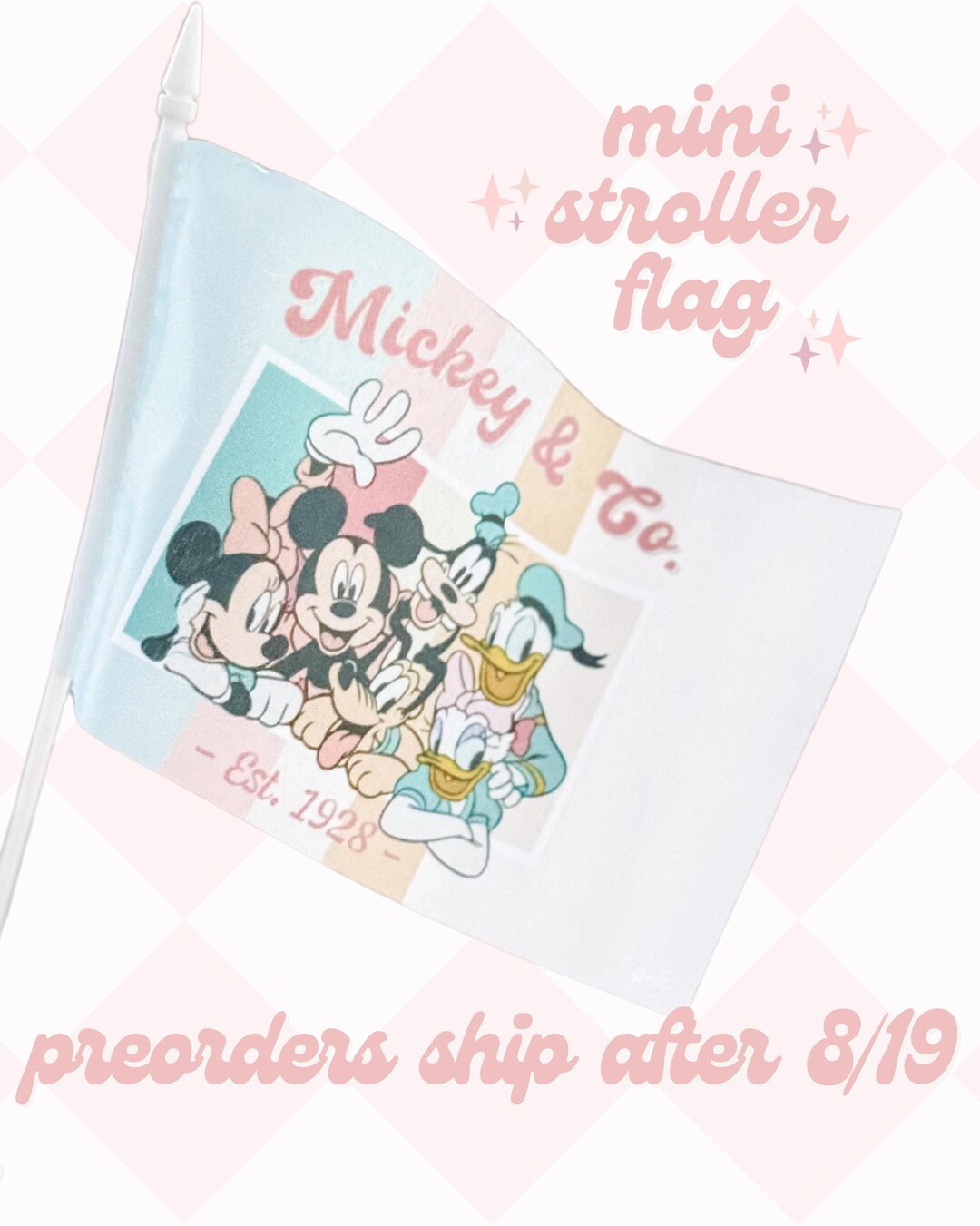 Mini Stroller Flag With Clip Park Accessory Disney Park Trip Stroller ...