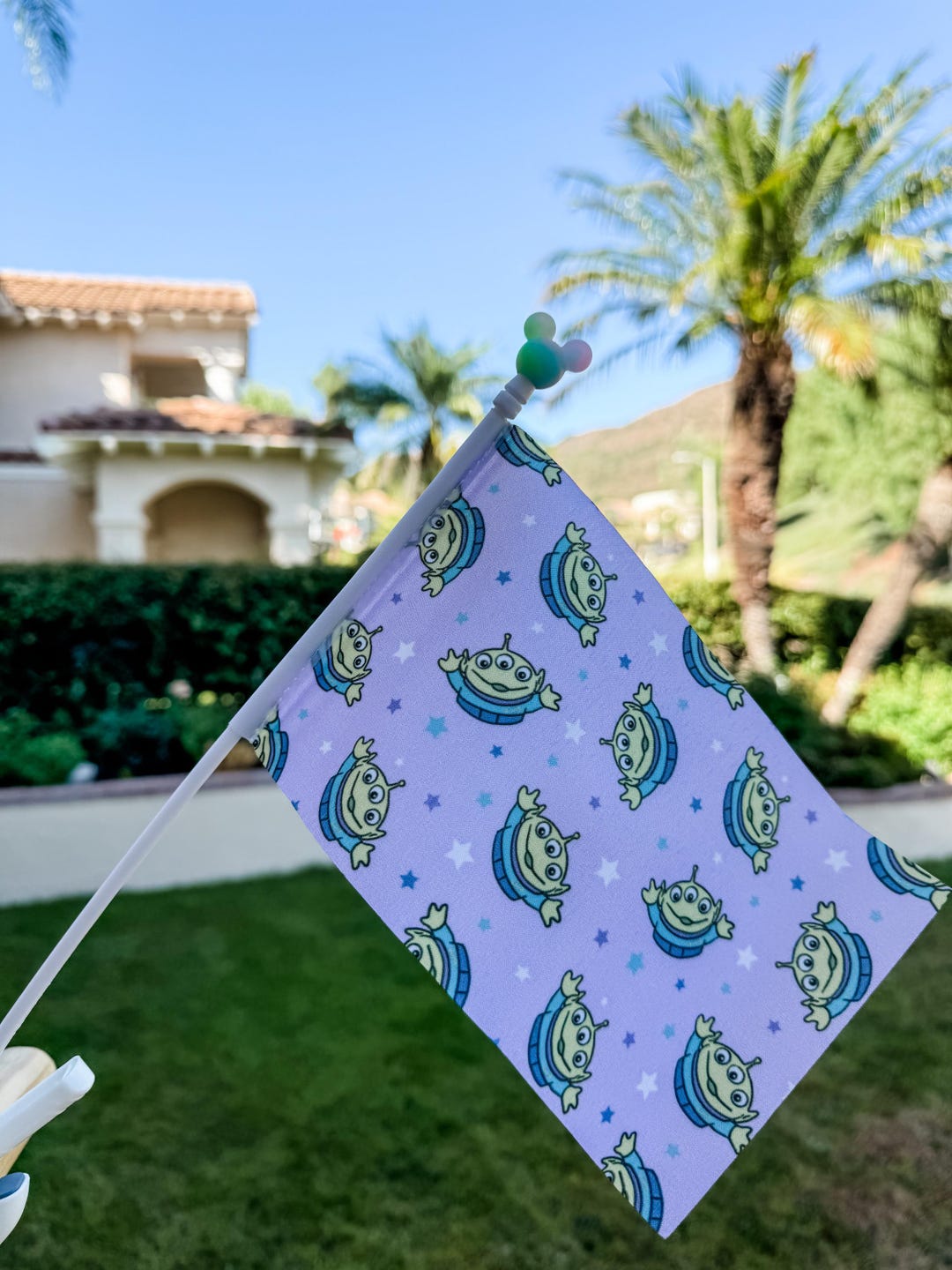 Mini Stroller Flag With Clip Space Alien With Glow in the Dark Topper ...