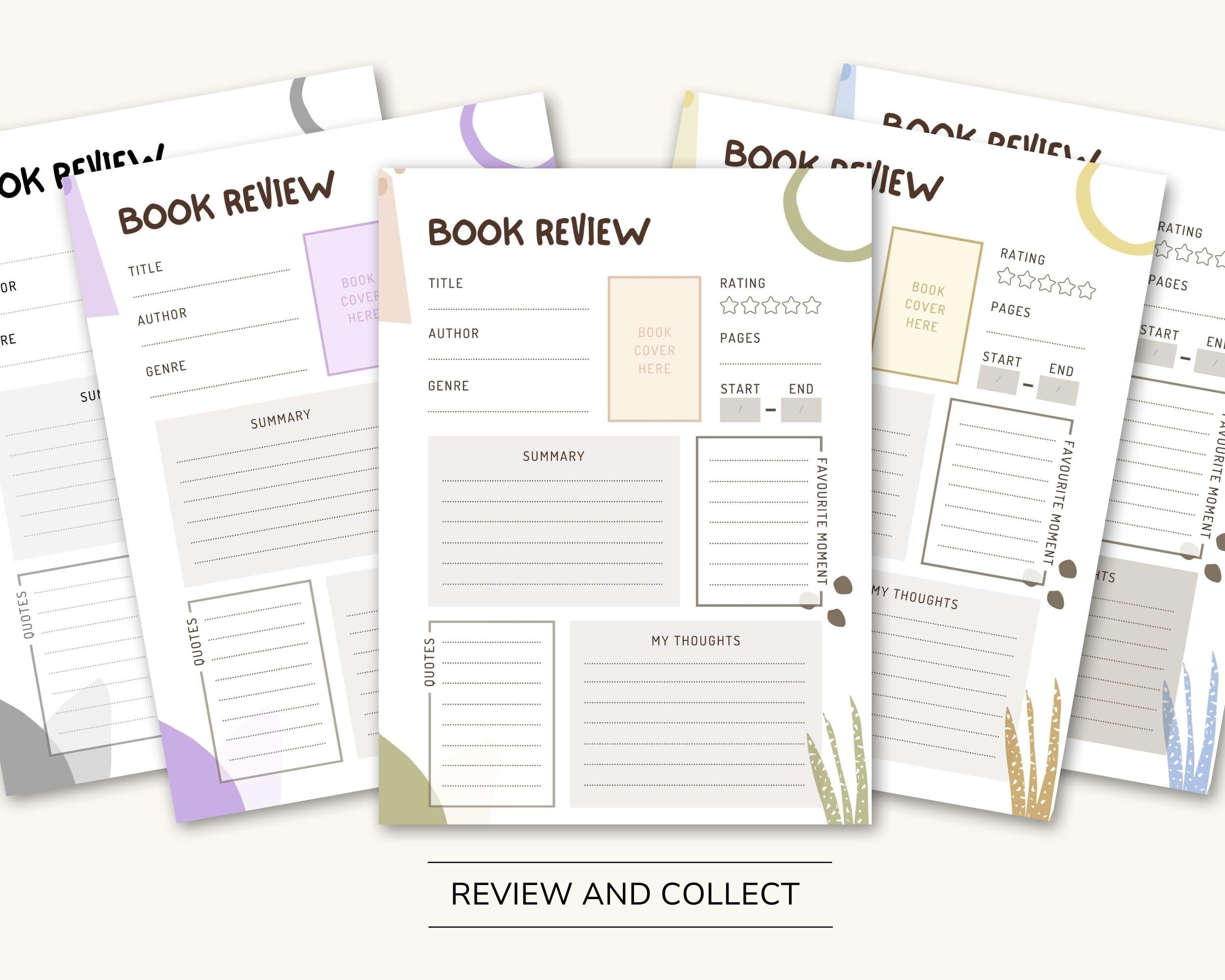 Printable Book Review Template, Reading Log Template, Student Book ...