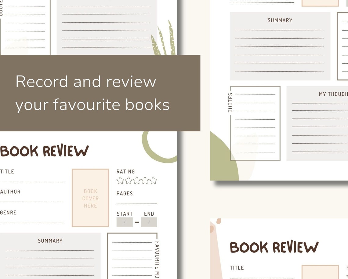 Printable Book Review Template, Book Summary, Book Report Template ...