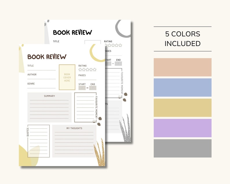 Printable Book Review Template, Reading Log Template, Student Book ...
