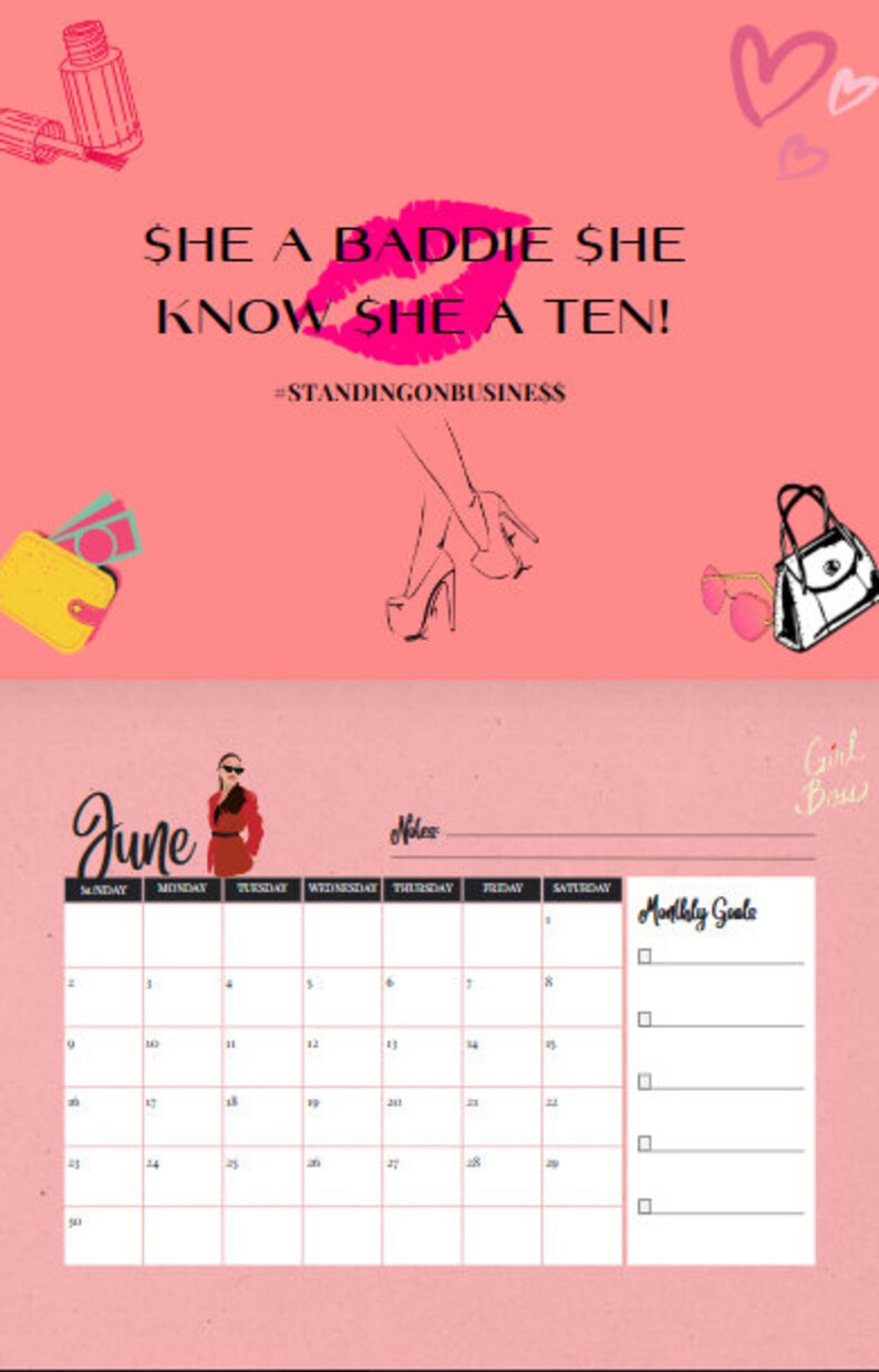 Boss Babe Woman's Wall Calender - Etsy