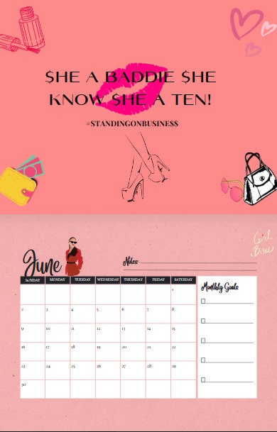 Boss Babe Woman's Wall Calender - Etsy