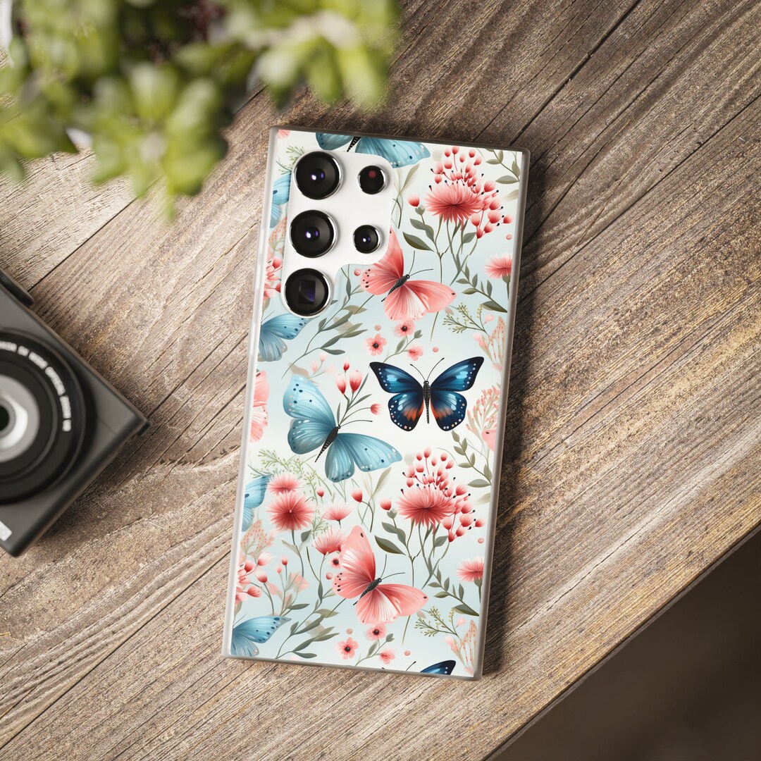 Samsung Galaxy S23 Ultra Butterfly Flexi Case Slim Lightweight Floral ...
