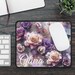 Personalized Purple Butterfly Gaming Mouse Pad Elegant Pink Rose ...