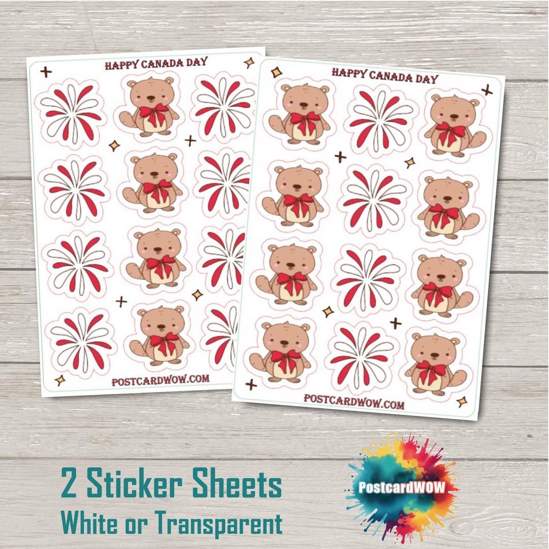 Happy Canada Day - Sticker Set - Happy Mail - Junk Journal - Scrap Book ...