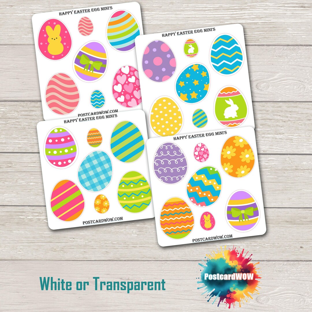 Happy Easter Eggs Mini's - Sticker Set - Happy Mail - Junk Journal ...