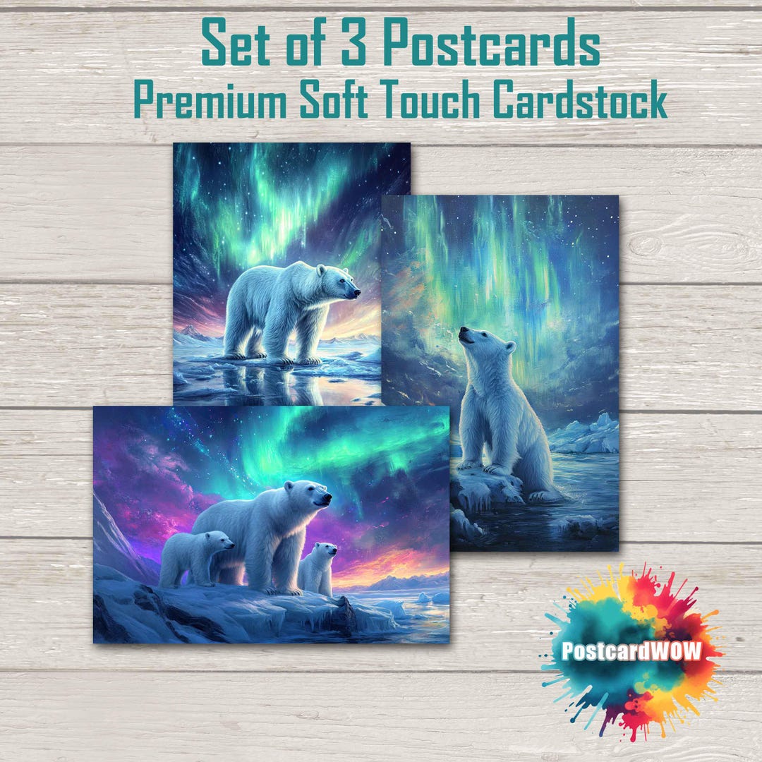 Polar Bears - Postcard Set - Penpals - Postcrossing - Swap - Art ...