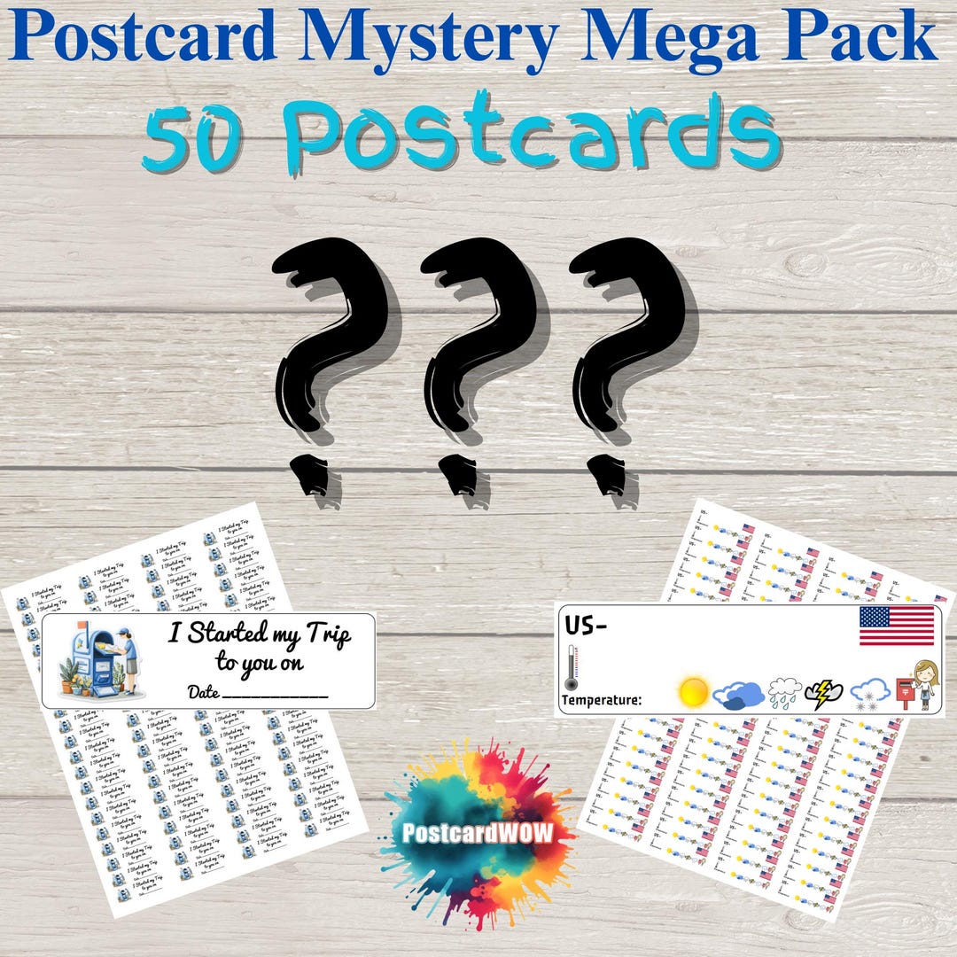 Postcard Mystery MEGA 50 Pack - Penpals - Postcrossing - Swap - Art ...