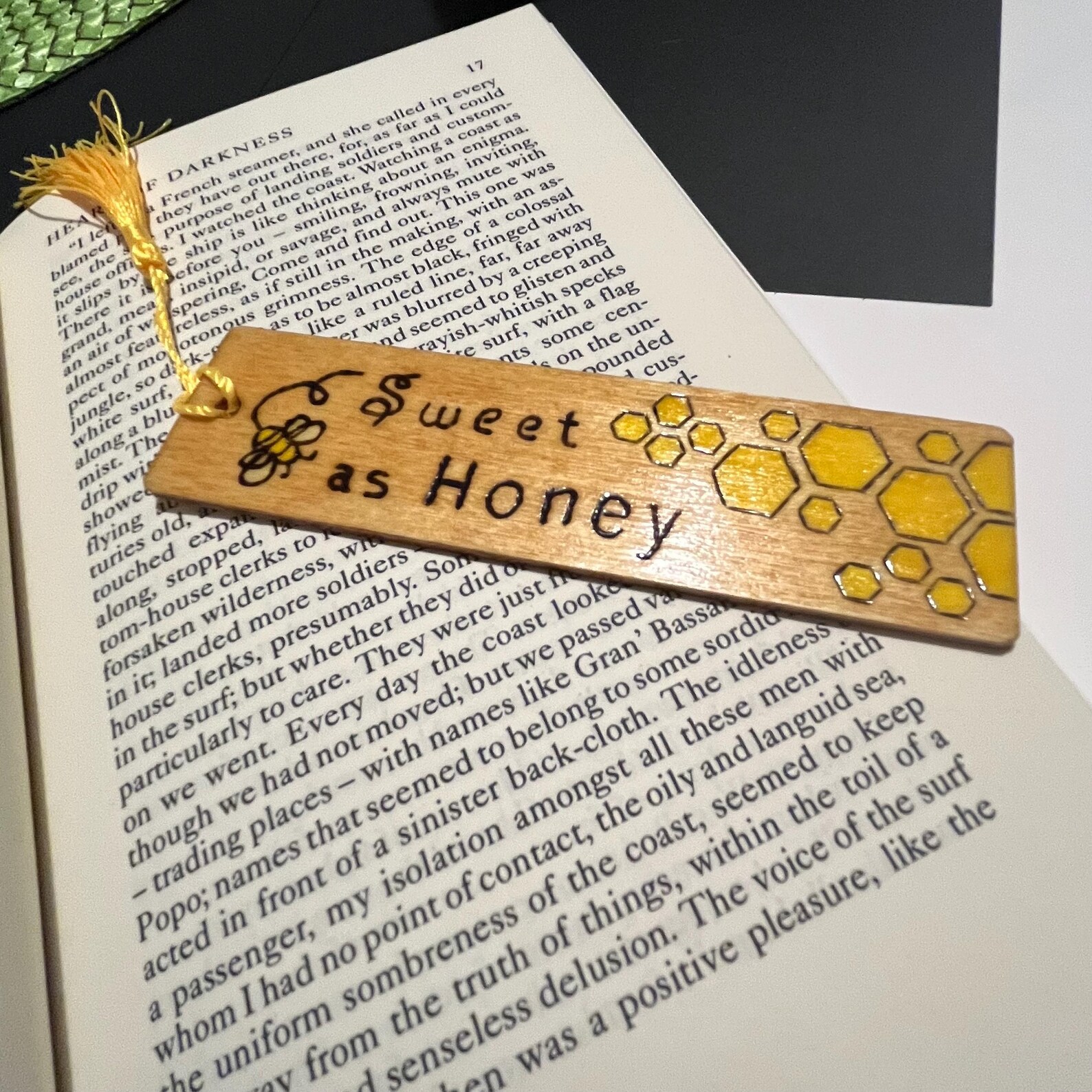 Sweet as Honey Bookmark - Wood Burned - Book Lover - Page Marker ...