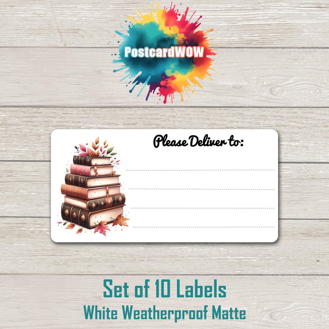Autumn Books Please Deliver to Labels Sheets of 10 Adhesive Stickers - Etsy