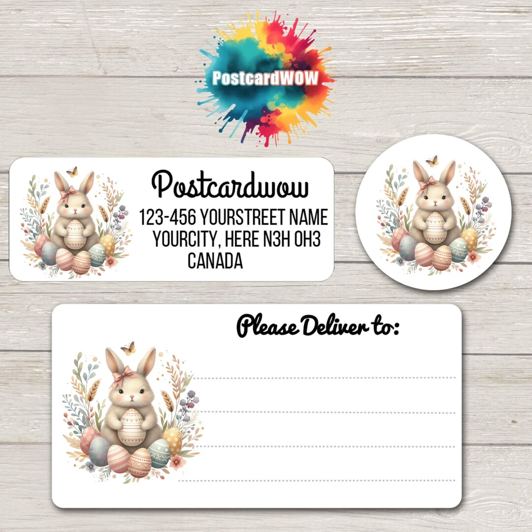 Bunny Egg Hunt Return Address Labels: Weatherproof Stickers - Etsy Canada