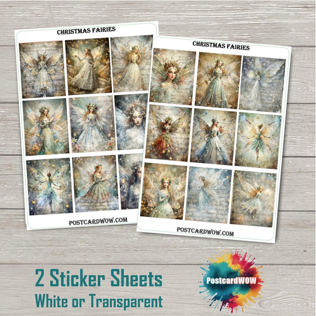 Christmas Fairies - Full Box Sticker Set - Happy Mail - Junk Journal ...